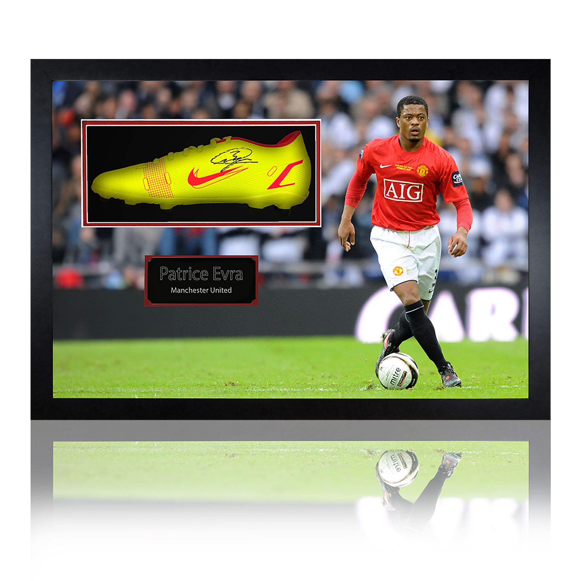 Patrice Evra Signed Manchester United Boot Iconic Frame - Squawka Shop ...